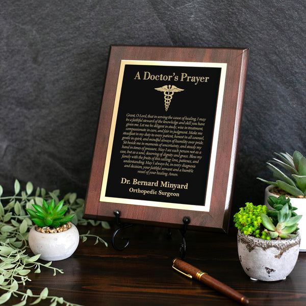 Physician’s Prayer Plaque – Engraved Faith-Inspired Appreciation Gift ...