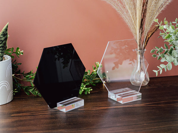 HEXAGON Shaped Clear or Black Acrylic Blank Stock Sheet Lucite | DIY P ...