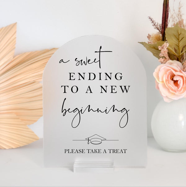 Graduation Table Signs - Pink Posies and Pearls