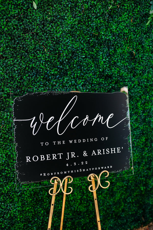 Clear, Frosted, Black or White Wedding Acrylic Welcome Sign, Personali ...
