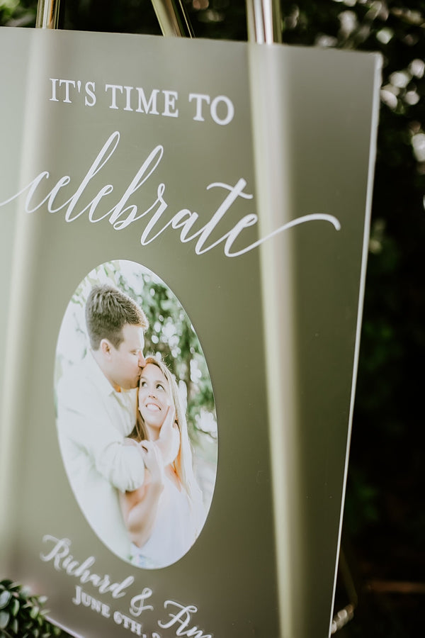 Custom Photo Entry Sign F45-ES1 - Pink Posies and Pearls