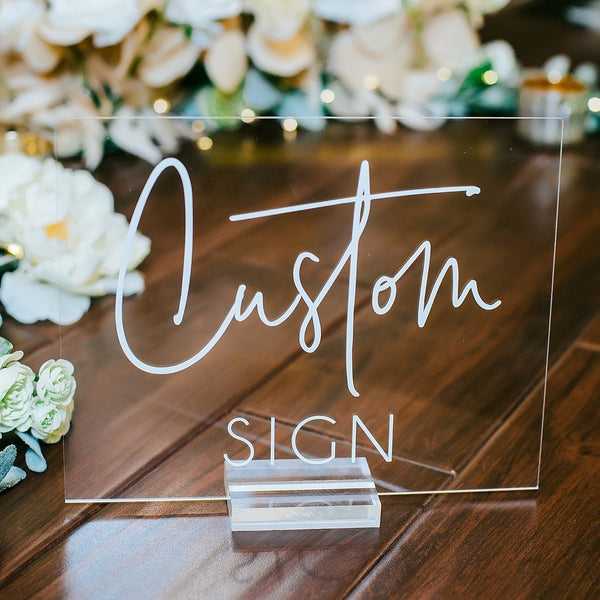 Custom Acrylic Sign - Personalized Wording Designed Acrylic - Pink ...