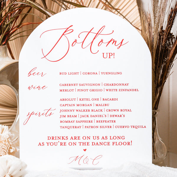 ARCH Bottoms Up Bar Menu Signature Cocktails Custom Clear Glass Look ...