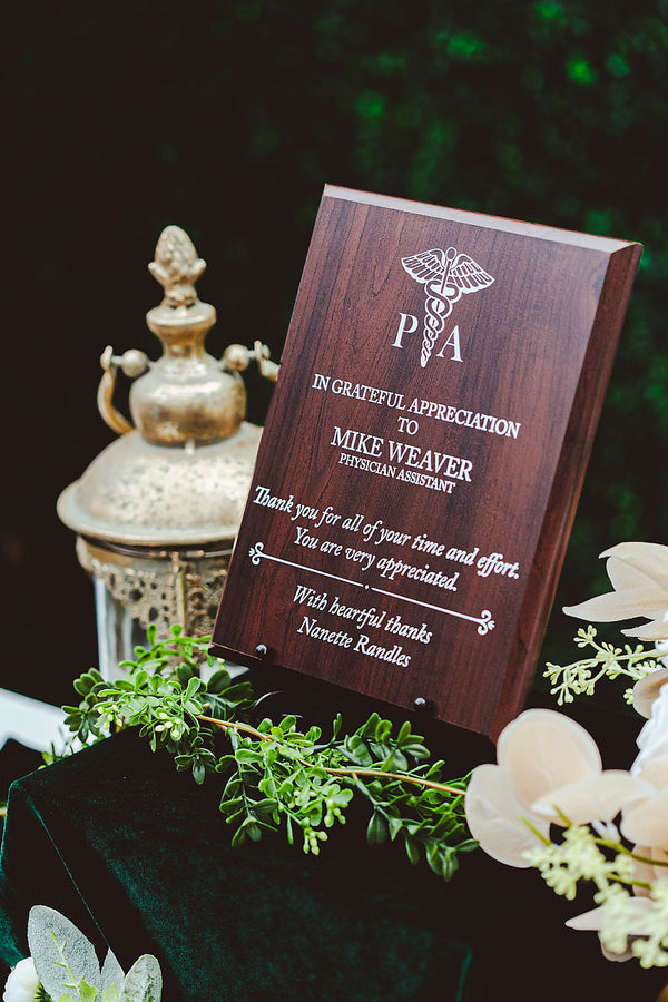 Doctor Appreciation Plaque - Physician Medical Obgyn Gift - Pink Posies ...