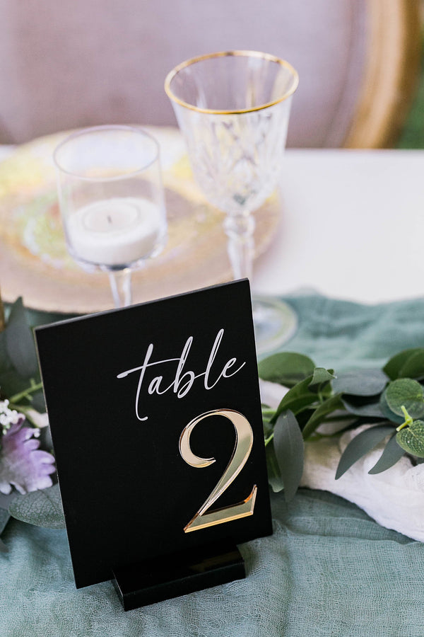Gold Mirror Laser Cut Acrylic Wedding Table Numbers - 1/8" Thick ...