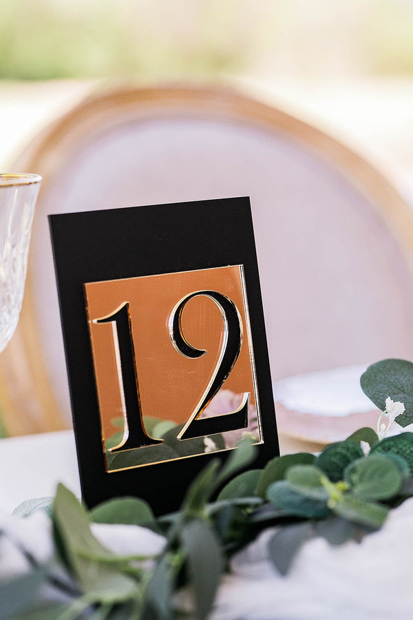 Gold Mirror Laser Cut Acrylic Wedding Table Numbers - 1/8" Thick ...