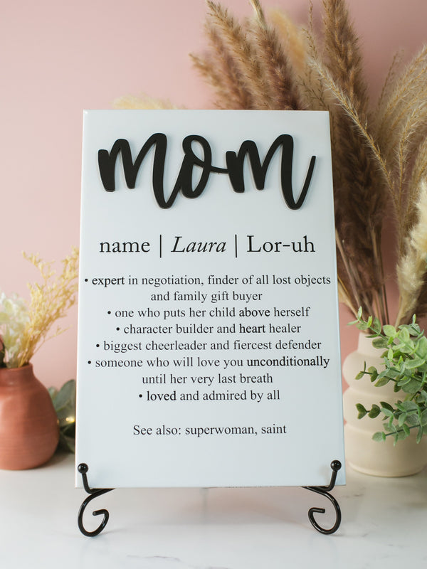 3D Mom Definition Ceramic Tile Sign Gift, Mothers Day Family Present I ...